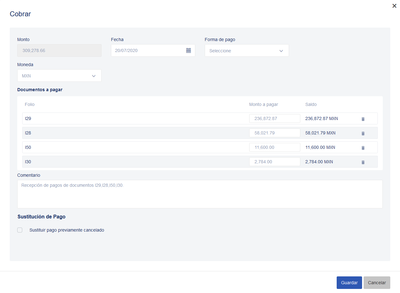 Pagos Manuales a múltiples Facturas. – Dito 4.0
